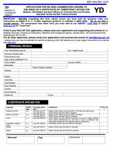 MCA Notice Of Eligibility NOE - Chieftain Training